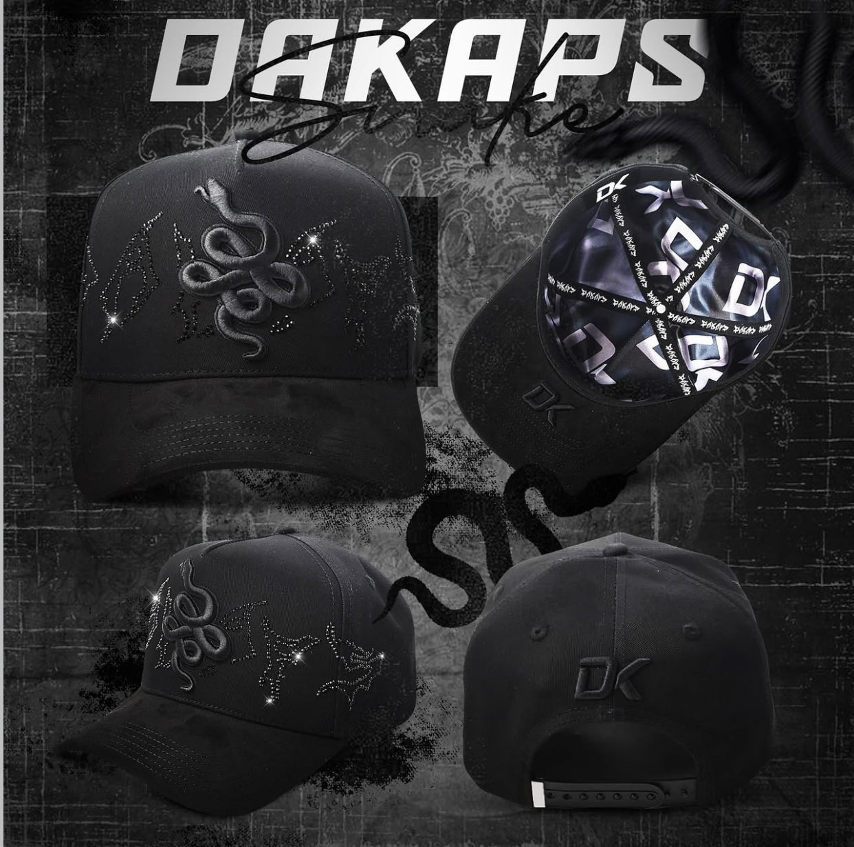 DK Snakes black Cristal – Rex Exclusive Caps
